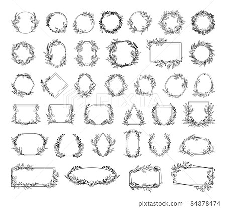Floral Frames Collection-插圖素材 [84878474] - PIXTA圖庫