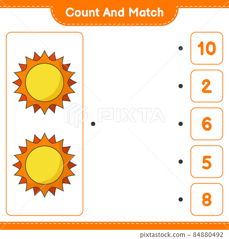 Count and match, count the number of Sun and... - Stock Illustration ...