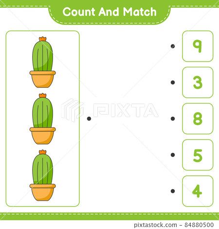 Count and match, count the number of Cactus and... - Stock Illustration ...