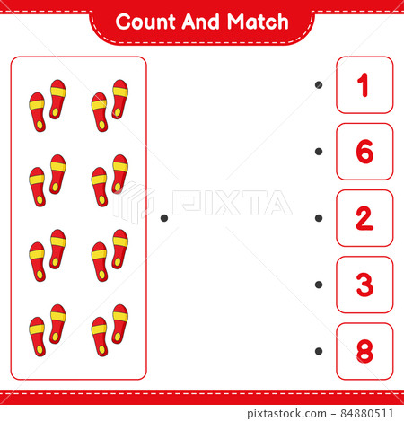 Count and match, count the number of Flip Flop... - Stock Illustration ...