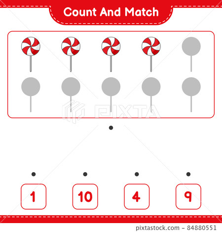 Count and match, count the number of Candy and... - Stock Illustration ...