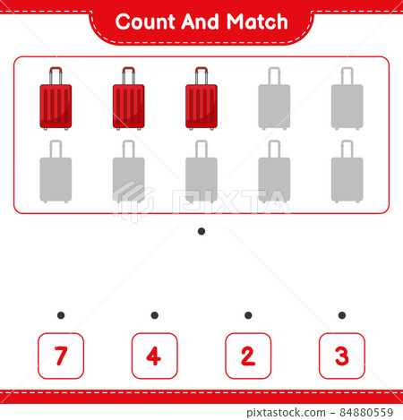 Count and match, count the number of Travel Bag... - Stock Illustration ...