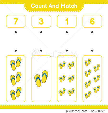 Count and match, count the number of Flip Flop... - Stock Illustration ...