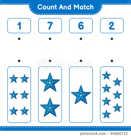 Count and match, count the number of Starfish... - Stock Illustration ...