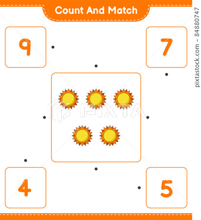 Count and match, count the number of Sun and... - Stock Illustration ...