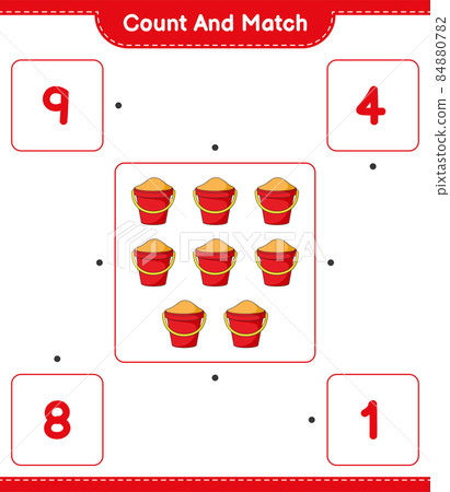 Count and match, count the number of Sand... - Stock Illustration ...
