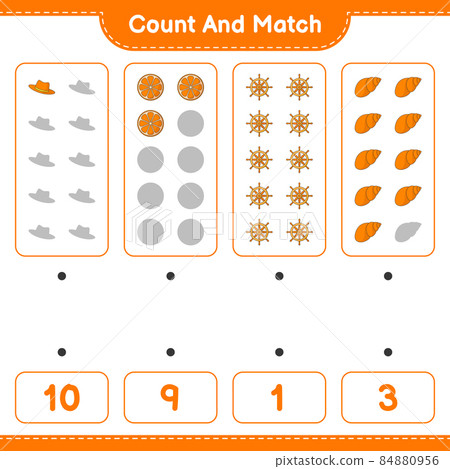 Count and match, count the number of Summer... - Stock Illustration ...