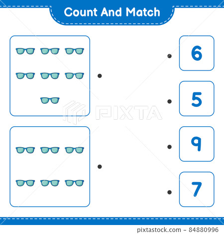 Count and match, count the number of Sunglasses... - Stock Illustration ...