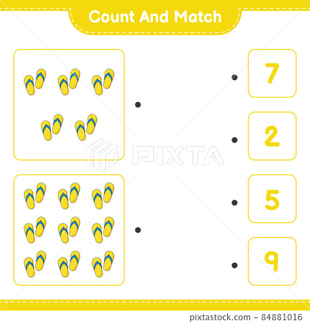 Count and match, count the number of Flip Flop... - Stock Illustration ...