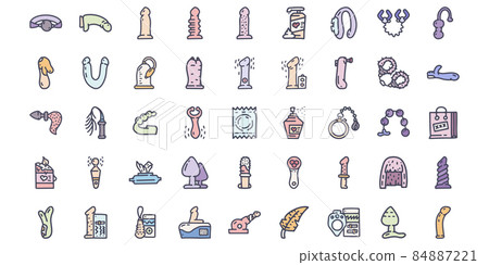 Sex toys and accessories color vector doodle... - Stock Illustration ...