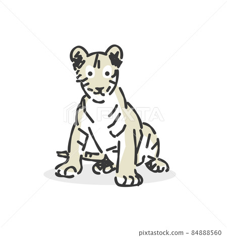 Stylish tiger avatar (illustration icon) - Stock Illustration [84888560 ...