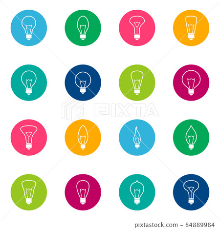 Set of bulb icons on color background, vector... - Stock Illustration ...