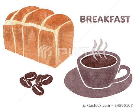 Bread coffee set illustration - Stock Illustration [84890107] - PIXTA