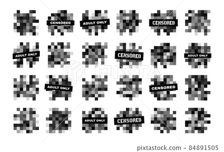 Censor mosaic pixel blue bars, censorship... - Stock Illustration ...
