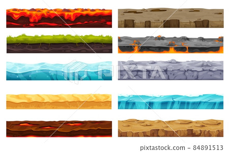 Soil ground layer, cartoon game level surface... - Stock Illustration ...