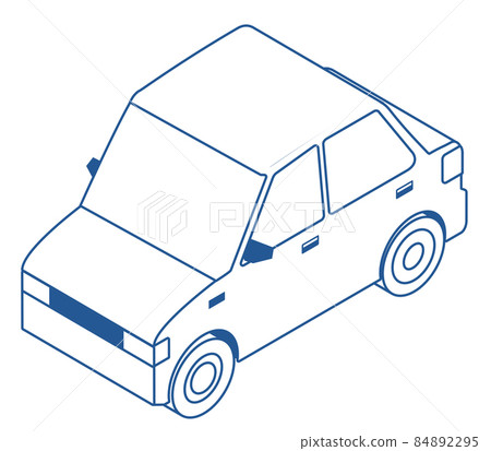Line drawing Sedan Passenger car Isometrics... - Stock Illustration ...