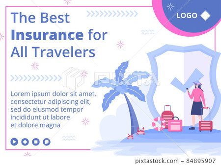 Travel Insurance Brochure Template Flat Design... - Stock Illustration ...