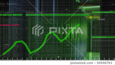 Image of data processing and text over green... - Stock Illustration ...