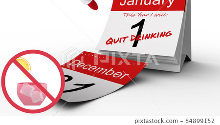 Image of stop sign and drink, with pen and quit... - Stock Illustration ...