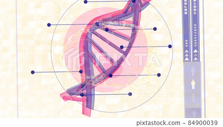 Image of human brain over dna strand spinning - Stock Illustration ...