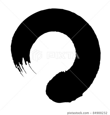 Japanese style brush brush circle illustration - Stock Illustration ...