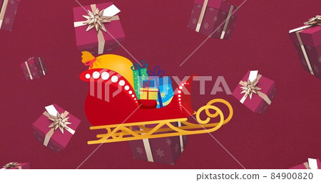 Digitally generated image of gift boxes on...-插圖素材 [84900820] - PIXTA圖庫