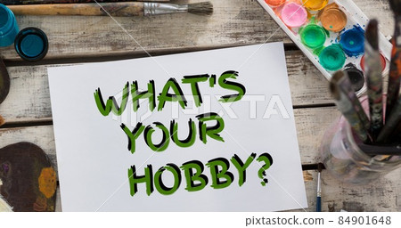Composite image of what's your hobby text on... - Stock Illustration ...