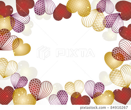 Japanese pattern heart-shaped illustration... - Stock Illustration ...