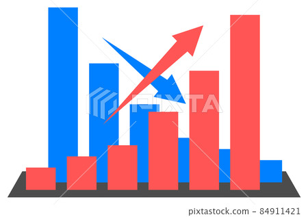 Contrast illustration of increase graph and... - Stock Illustration ...
