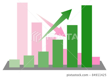 Contrast illustration of increase graph and... - Stock Illustration ...