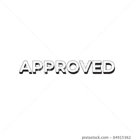 Approved text logo design with negative space... - Stock Illustration ...