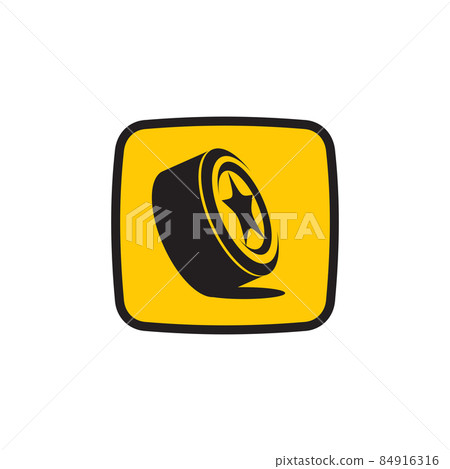 Online car service app logo design with tyre... - Stock Illustration ...