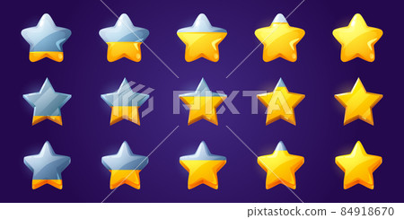 Set of stars, game score from empty to full rows.-插圖素材 [84918670] - PIXTA圖庫