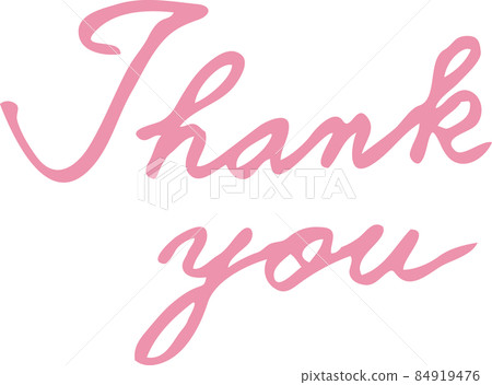 Thank you-Characters-Cursive-English... - Stock Illustration [84919476 ...