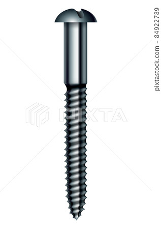 Metal screw side view. Industrial or DIY... - Stock Illustration ...