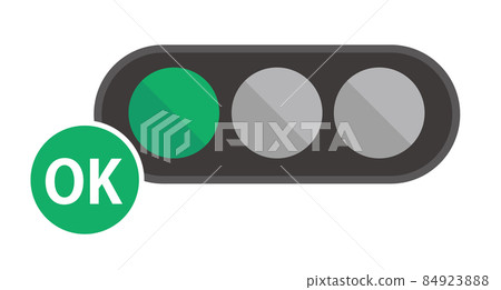 Illustration of a green light and an OK mark... - Stock Illustration ...
