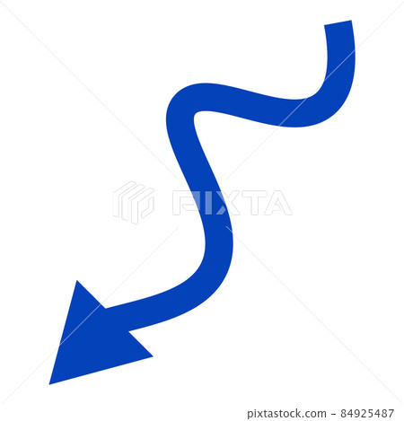 Descending arrow icon blue - Stock Illustration [84925487] - PIXTA
