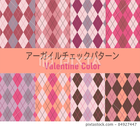 Argyle check pattern Valentine color - Stock Illustration [84927447 ...