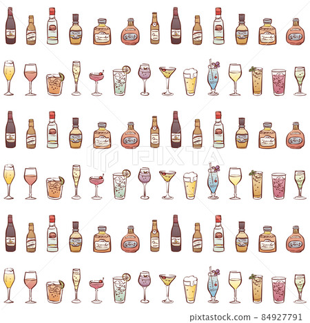 Alcohol menu background material hand-painted... - Stock Illustration ...