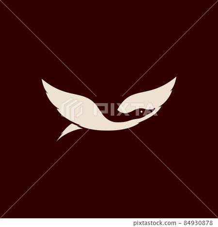 bird fly goose negative space logo symbol icon...-插圖素材 [84930878] - PIXTA圖庫