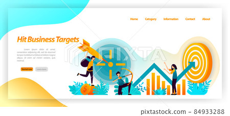 hit business target. archery achievement goals...-插圖素材 [84933288] - PIXTA圖庫