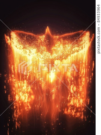 Illustration of flapping fire bird - Stock Illustration [84933964] - PIXTA