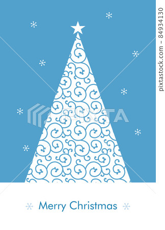Fashionable Christmas card with arabesque tree - Stock Illustration ...