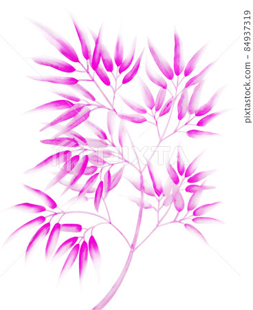 Pink bamboo painting-like watercolor bamboo... - Stock Illustration ...