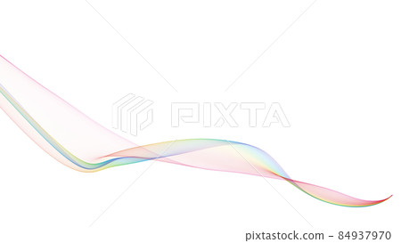 7 color wave ribbon background line white... - Stock Illustration ...