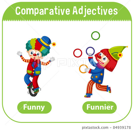 Comparative Adjectives for word funny-插圖素材 [84939178] - PIXTA圖庫