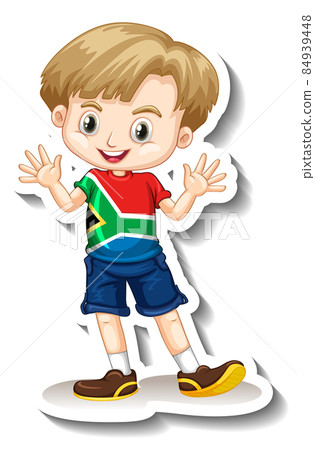 Blonde hair boy cartoon character sticker - Stock Illustration ...