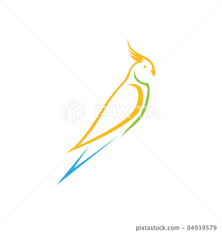 minimalist colorful bird parakeet logo symbol...-插圖素材 [84939579] - PIXTA圖庫
