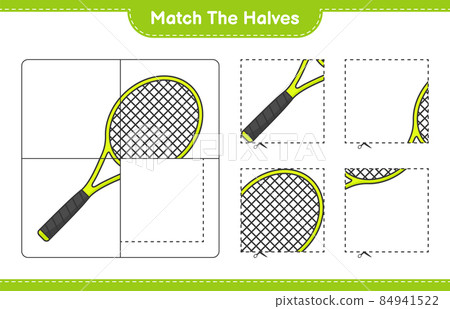 Match the halves. Match halves of Tennis... - Stock Illustration ...