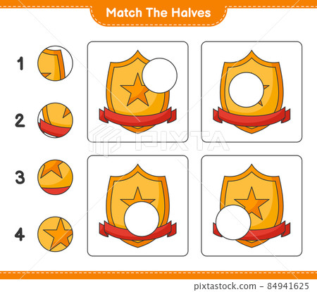 Match the halves. Match halves of Trophy.... - Stock Illustration ...
